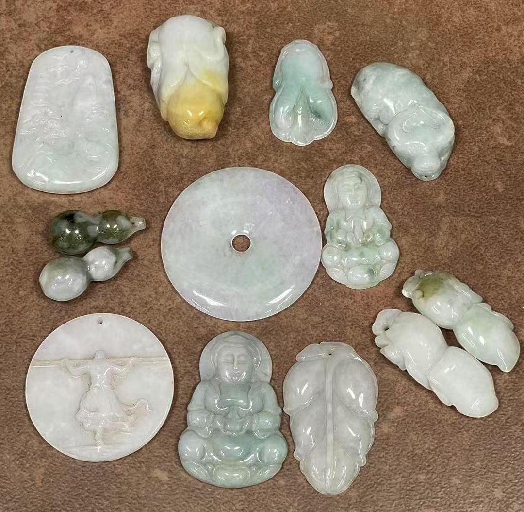 Burma Jade, Burmese Jadeite A Grade, Pendant Carving Collection, (1pc ...