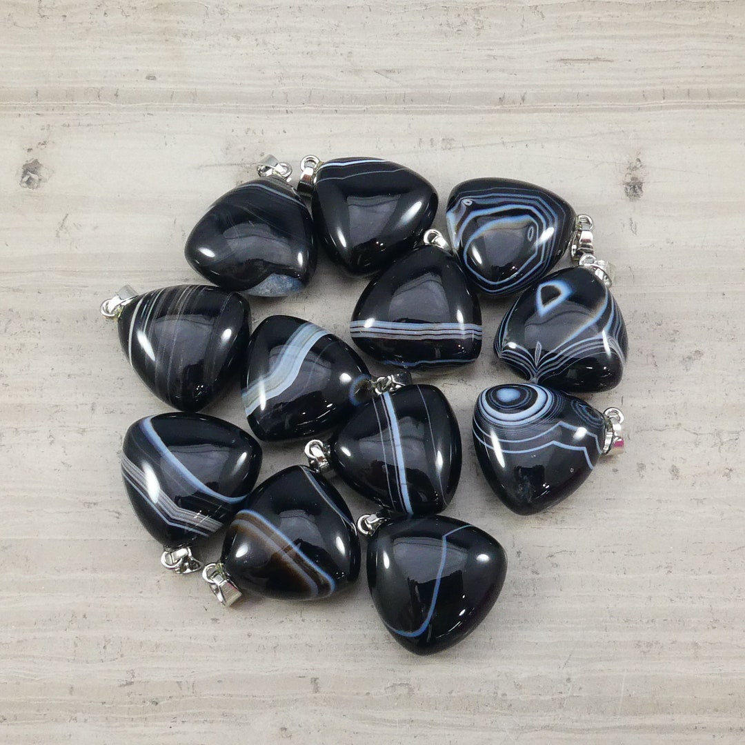 Sardonyx Aka Banded Agate 24x24mm Triangle Pendant (1pc) - Etsy