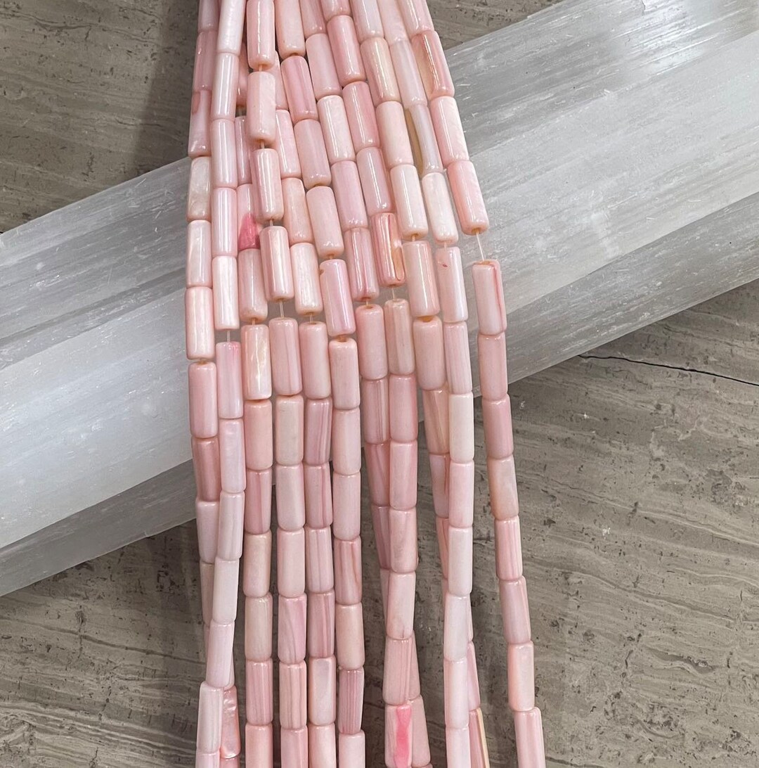 Mother of Pearl, MOP, Dyed Pink Tubes 4x11mm - Etsy
