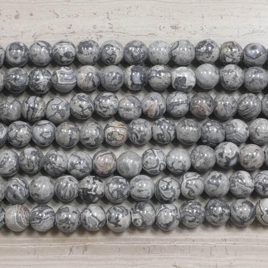 Silver Crazy Lace Aka Map Stone Jasper Round 2.5mm Hole 8mm 10mm - Etsy