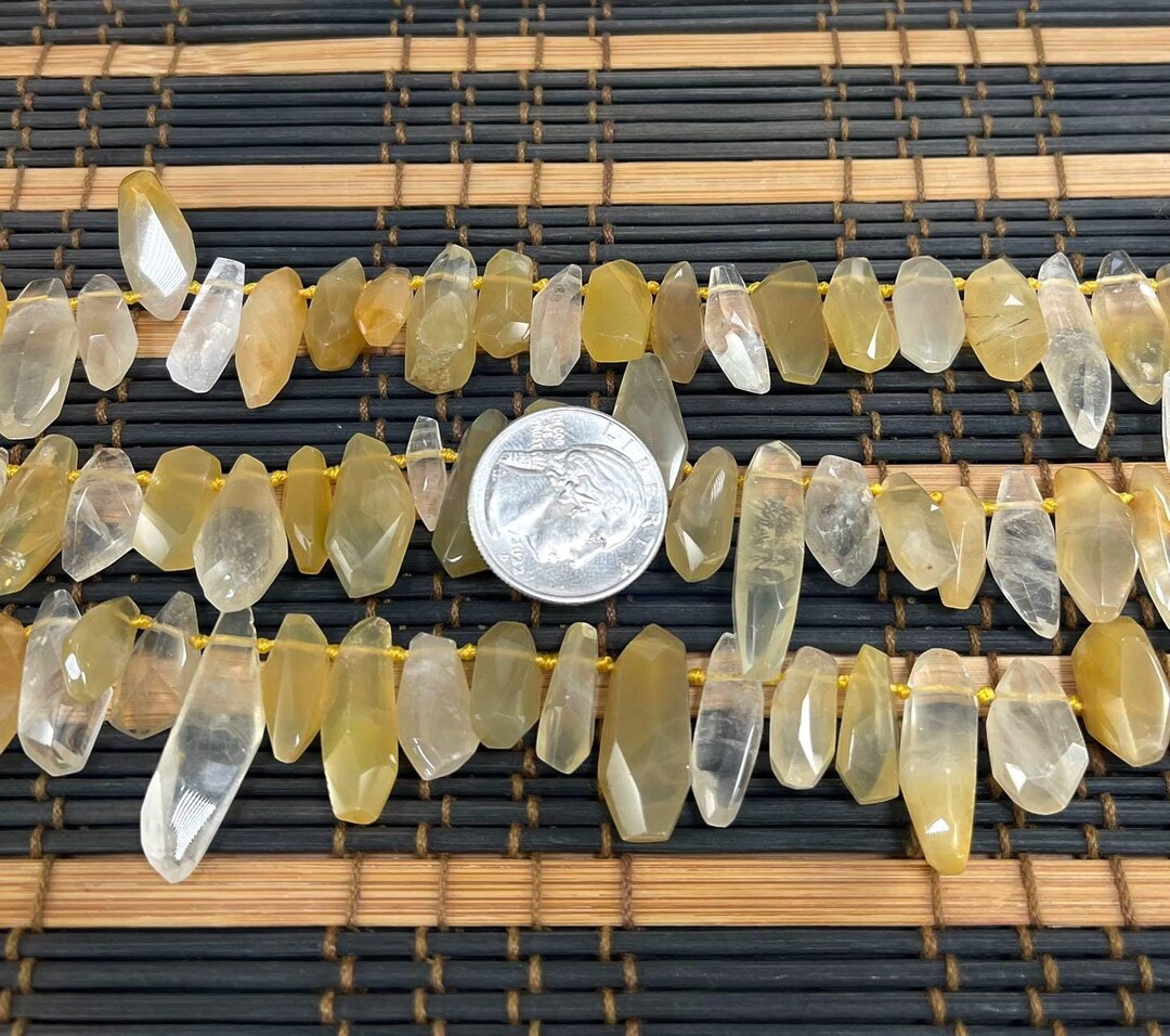 Rare Yellow Hematoid Quartz Aka Ferruginous Quartz, Top Drilled Faceted ...