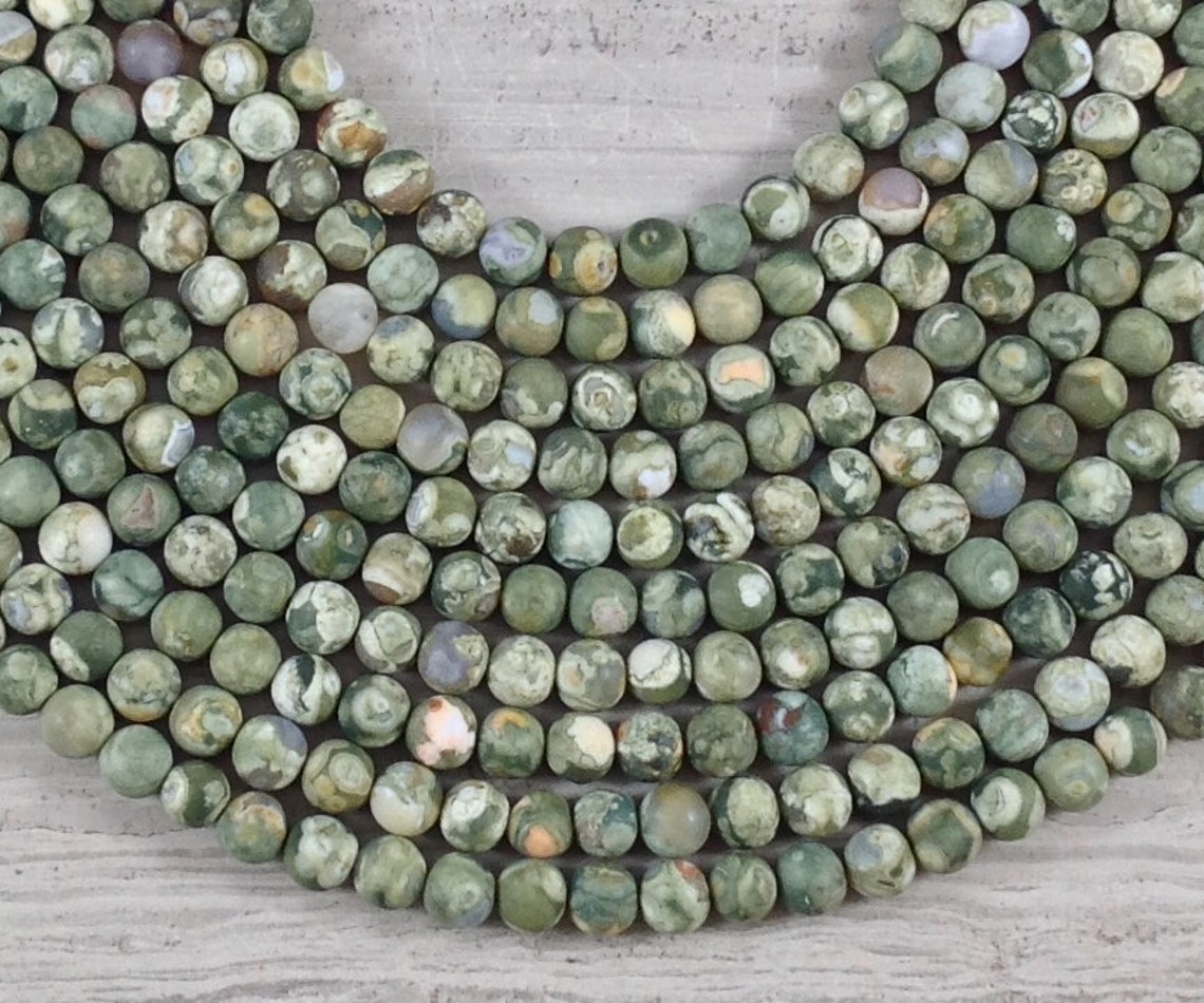 Rainforest Jasper Aka Green Rhyolite Matte Round A Grade 6mm - Etsy