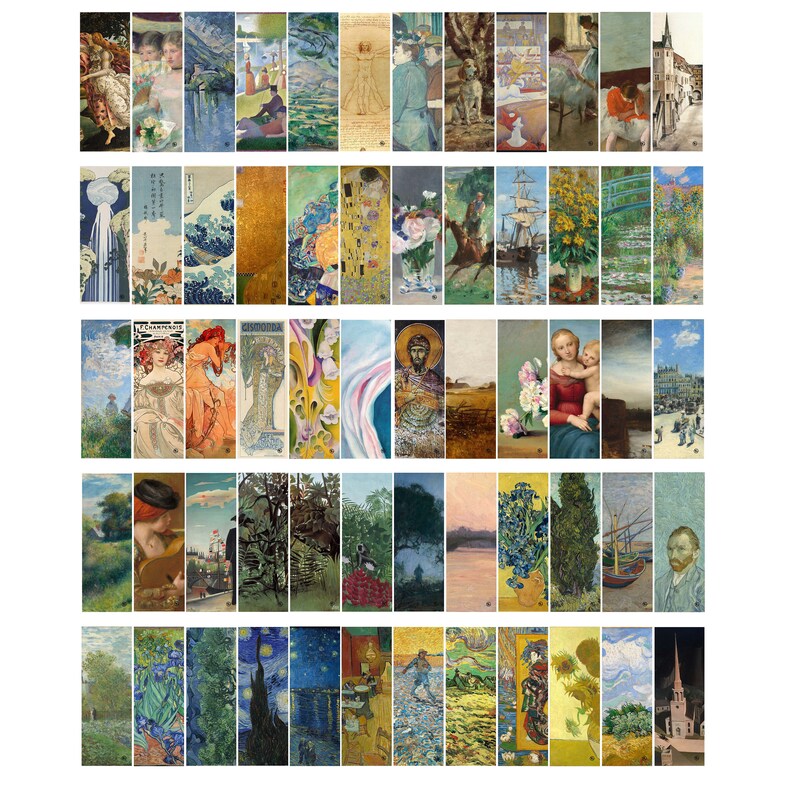 Set of 60 Fine Art Bookmarks Artwork From Renowned Artists - Etsy