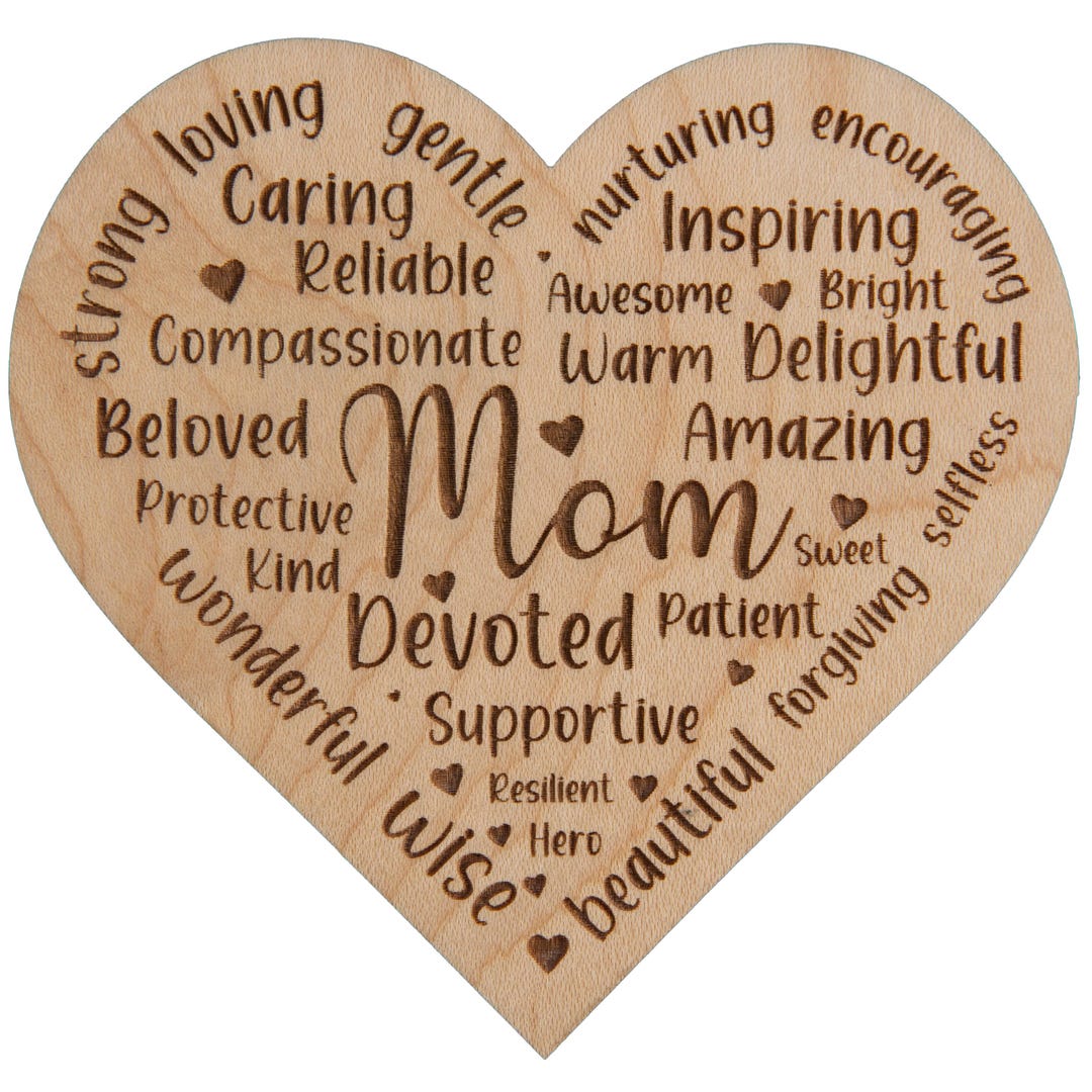 Handcrafted Wooden Mom Magnet: Laser-carved Maple Keepsake - Etsy
