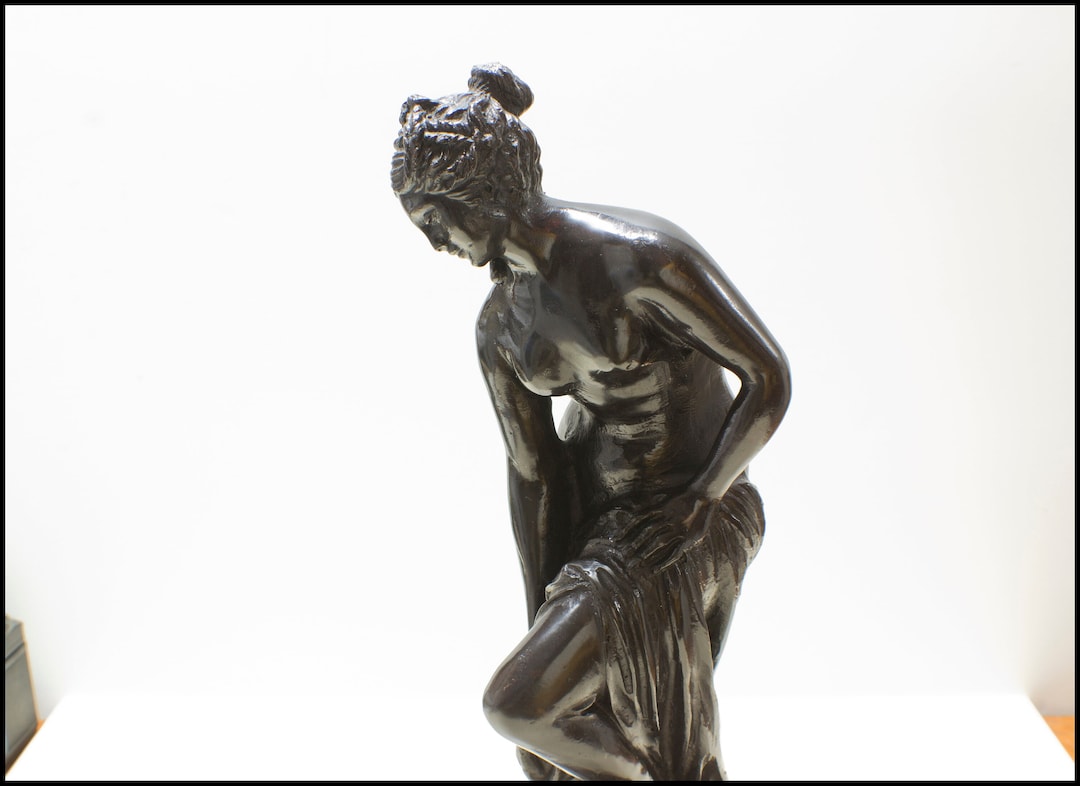 Large Bronze Nude Venus Bathing Sculpture, 15" Tall Vintage/antique ...