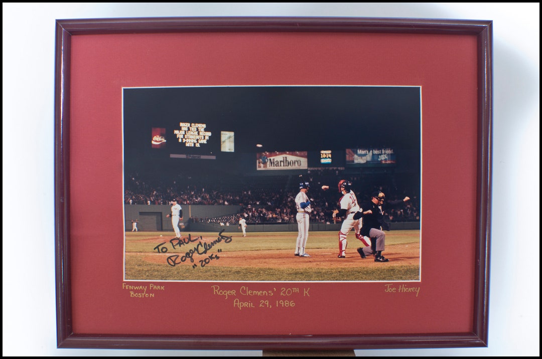 Roger Clemens Signed Photograph of His 20th Strikeout - Vintage, Matted ...