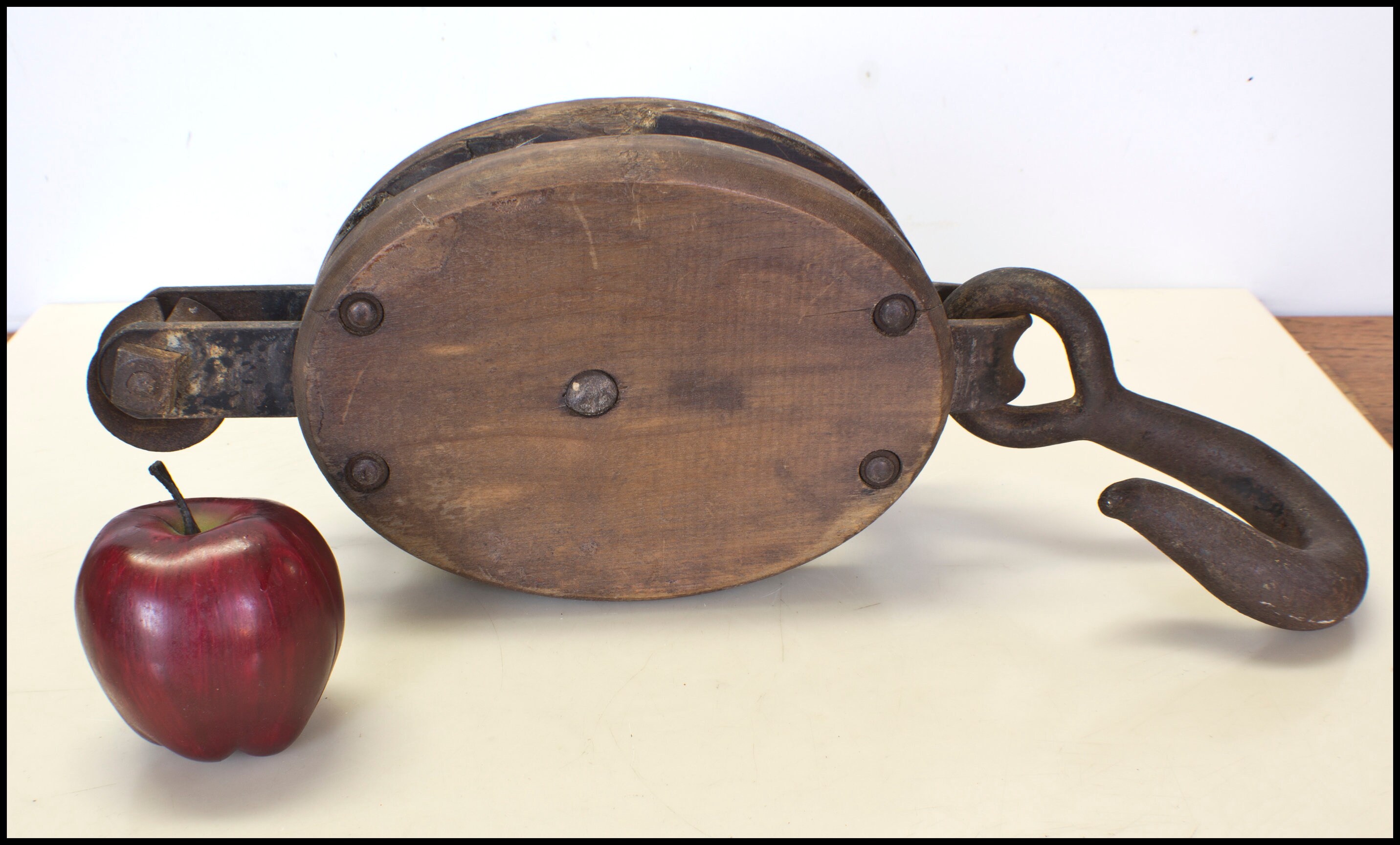 Huge Block & Tackle Pulley 17 1/2 Tall Antique, Vintage Ship's Rigging ...