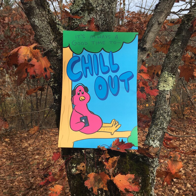 Chill Out Poster / Surreal Poster / Weird Art Print | Etsy