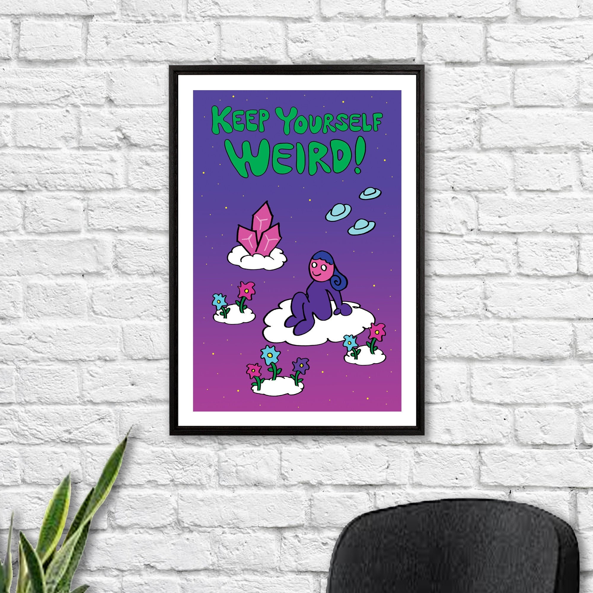 Keep Yourself Weird / Trippy Poster / Vaporwave Art Print - Etsy