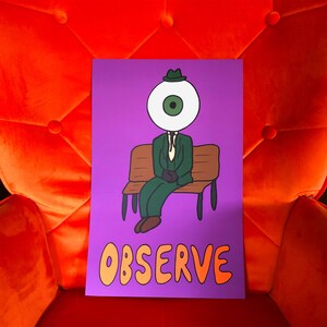 Observe Eyeball Man / Surreal Poster / Weird Art Print - Etsy