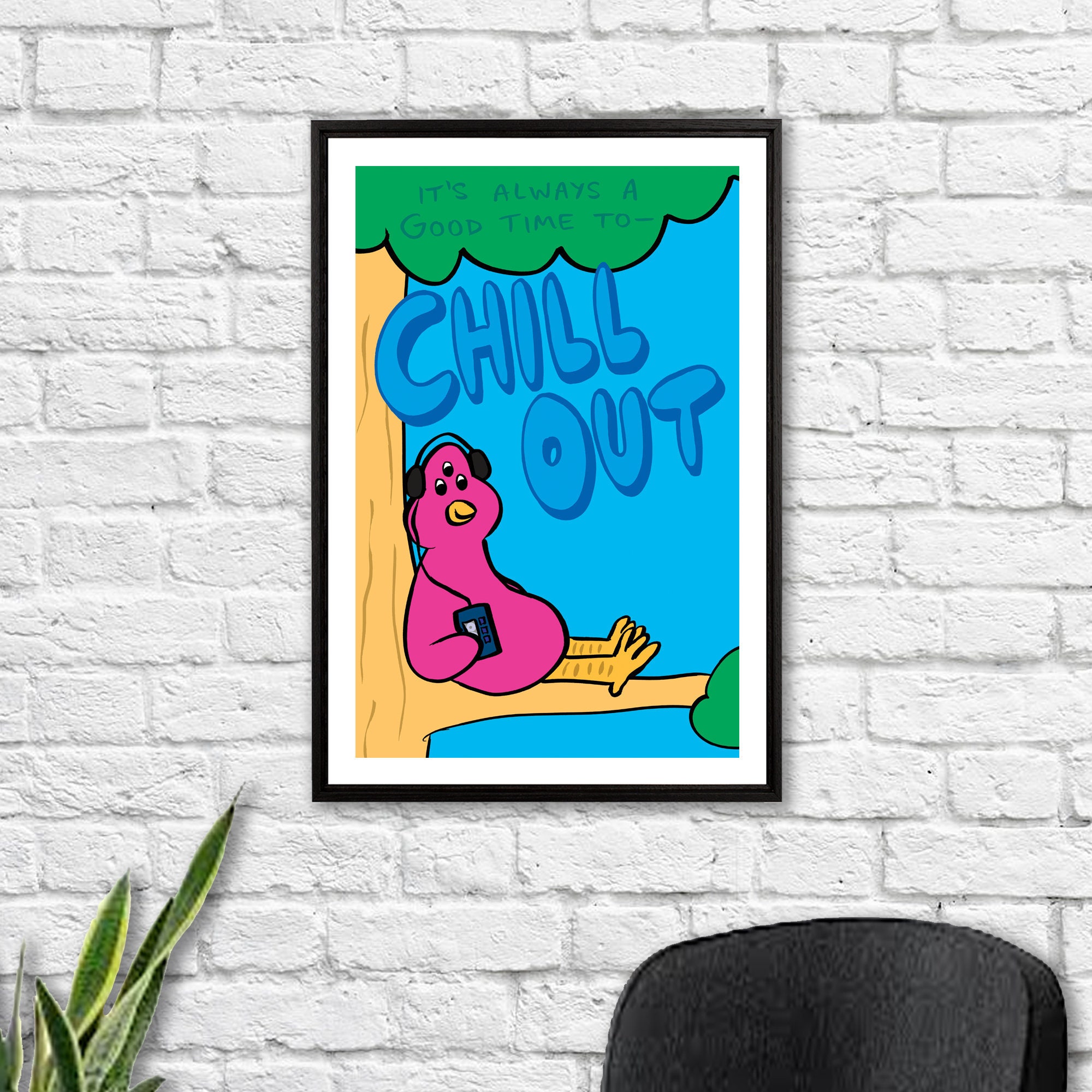 Chill Out Poster / Surreal Poster / Weird Art Print - Etsy