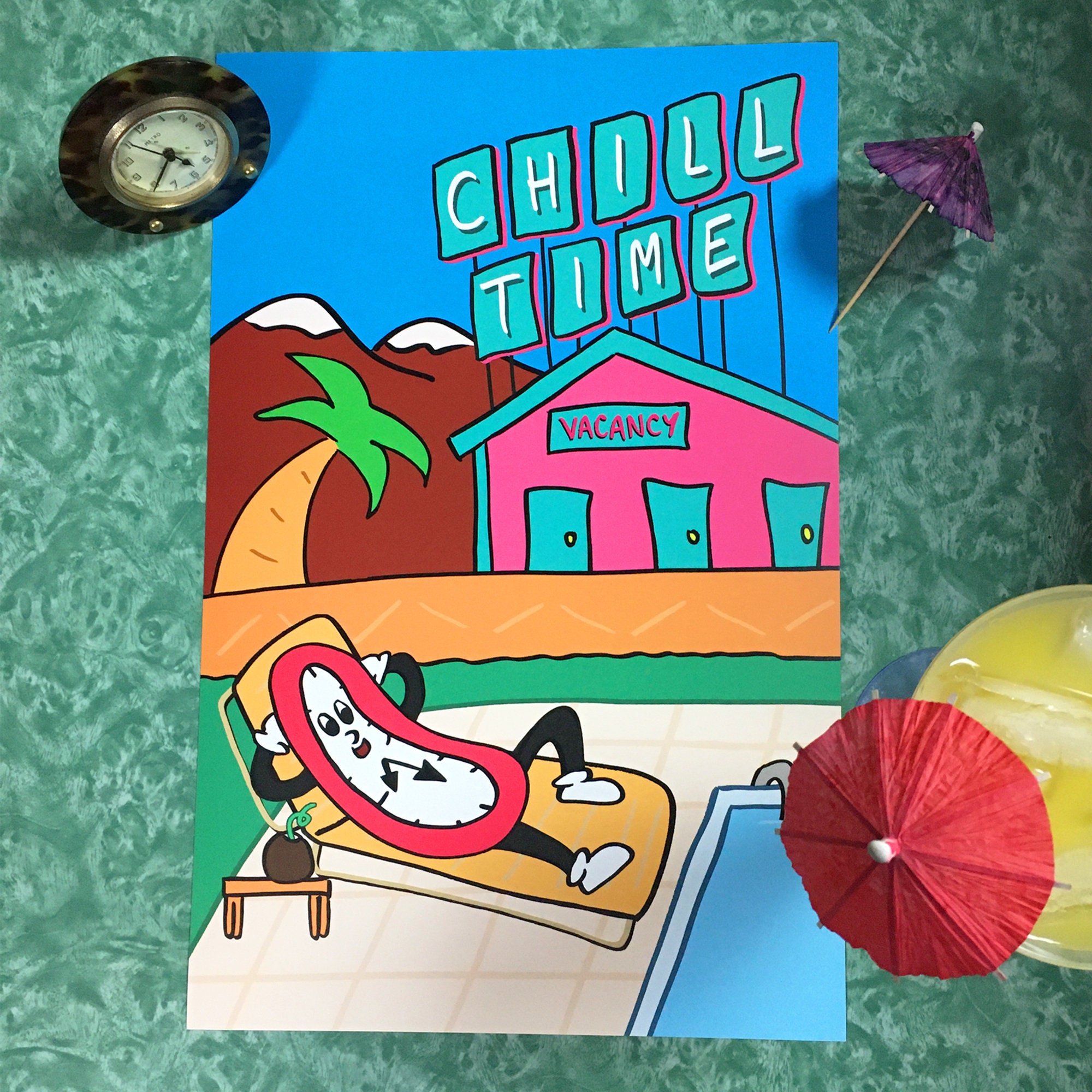 Chill Time Poster / Chill Vibes Poster / Slow Living Art Print | Etsy