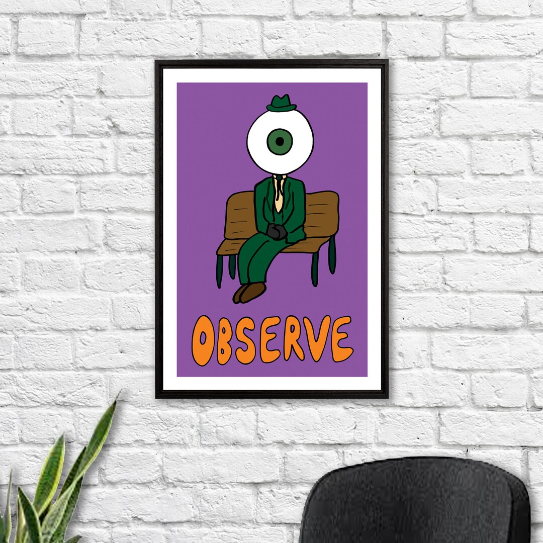 Observe Eyeball Man / Surreal Poster / Weird Art Print - Etsy