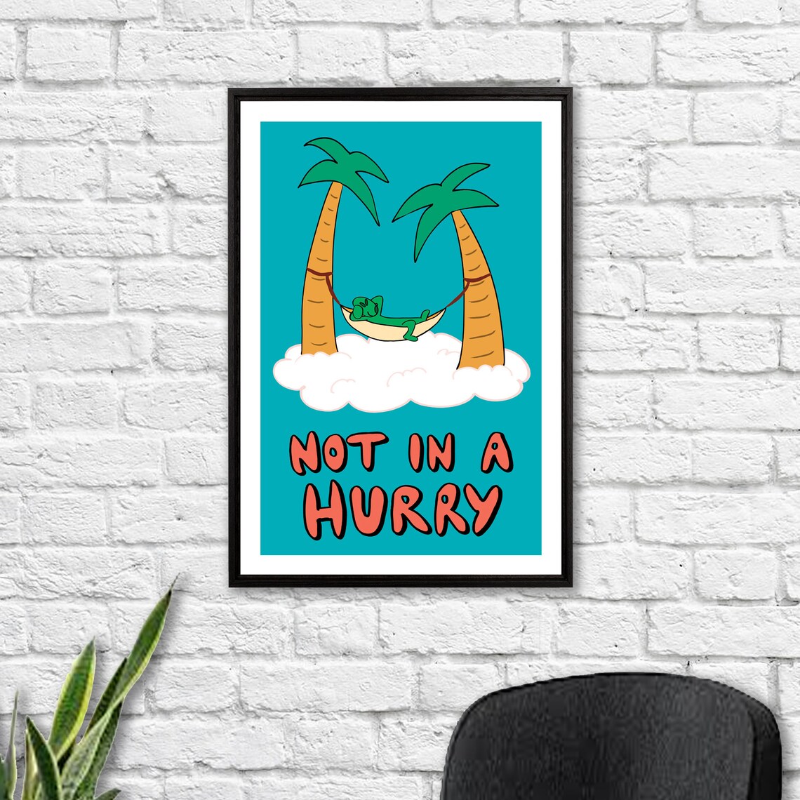 Not in A Hurry Poster / Alien Dog Poster / Weird Art Print - Etsy