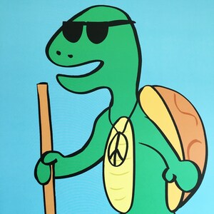 Stoner Turtle Poster / Hippie Poster / 420 Art Print - Etsy
