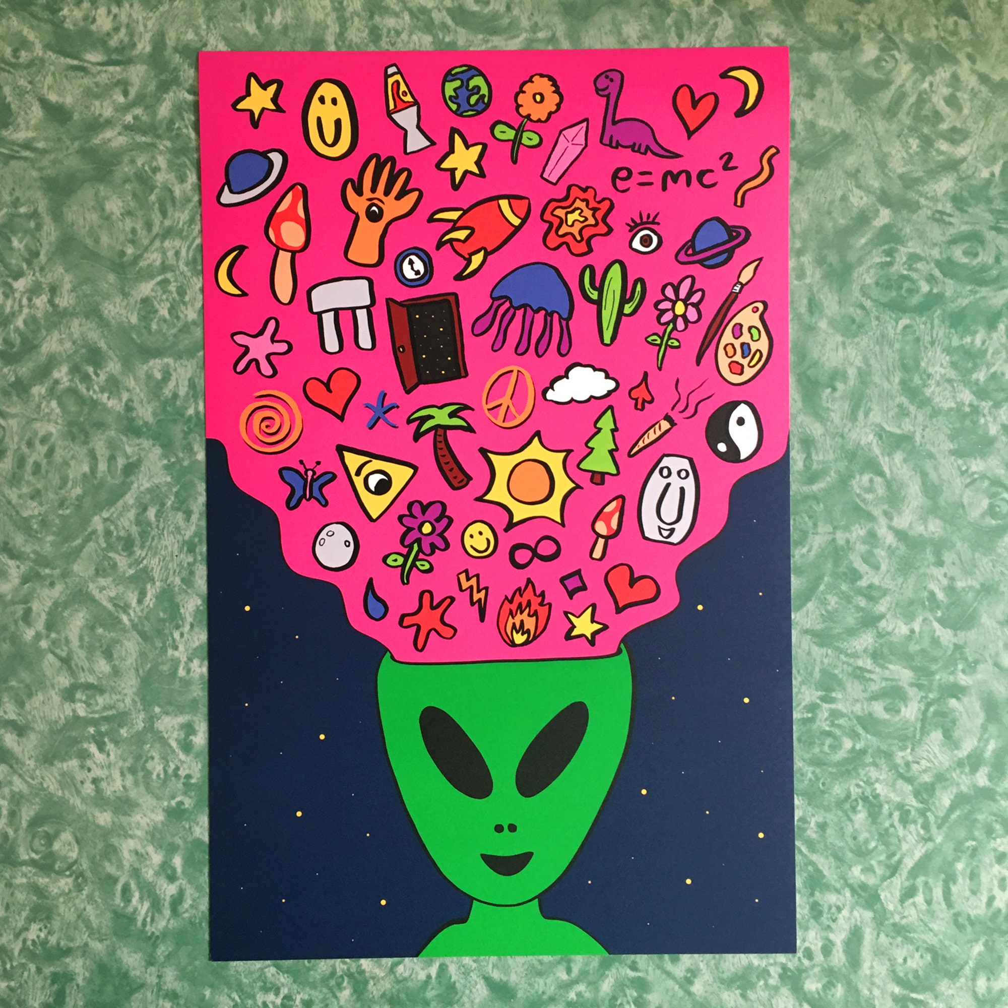 Mind Expanding Alien Poster / Trippy Poster / Alien Art Print - Etsy