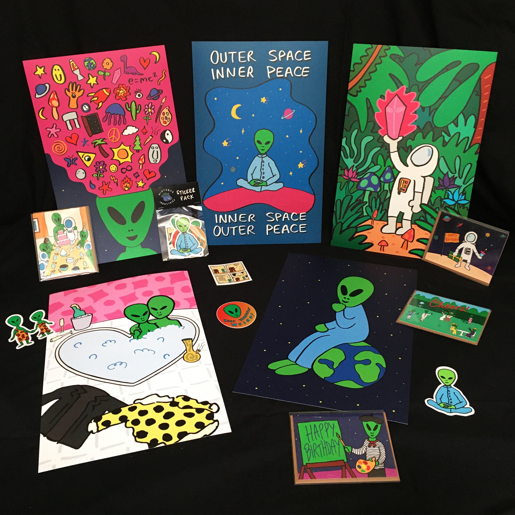 Alien Thinker Poster / Cosmic Poster / Alien Art Print - Etsy