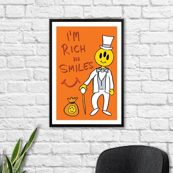 Happy Smiles / Third Eye Smiley Face Poster / Surreal Art | Etsy