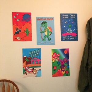 Stoner Turtle Poster / Hippie Poster / 420 Art Print - Etsy