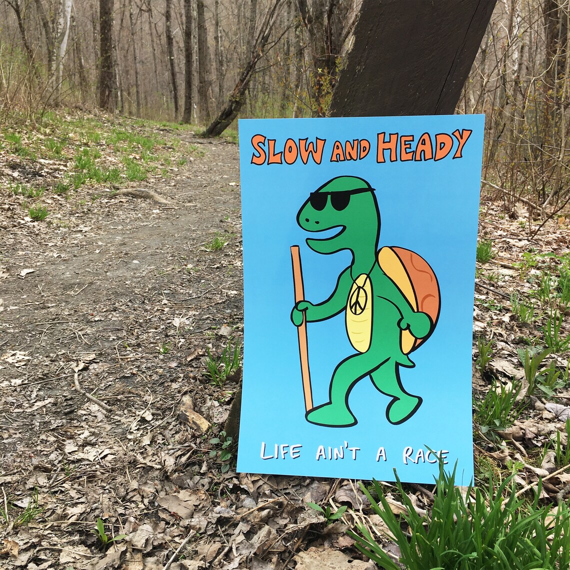 Stoner Turtle Poster / Hippie Poster / 420 Art Print | Etsy