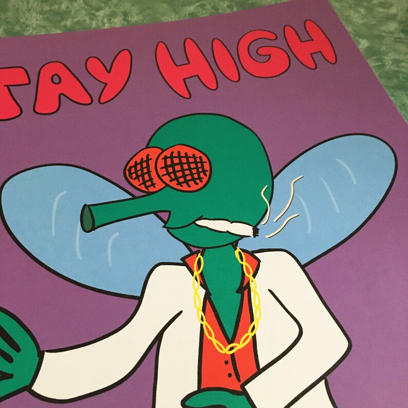 Stoner Fly / Weed Humor Poster / 420 Art Print - Etsy