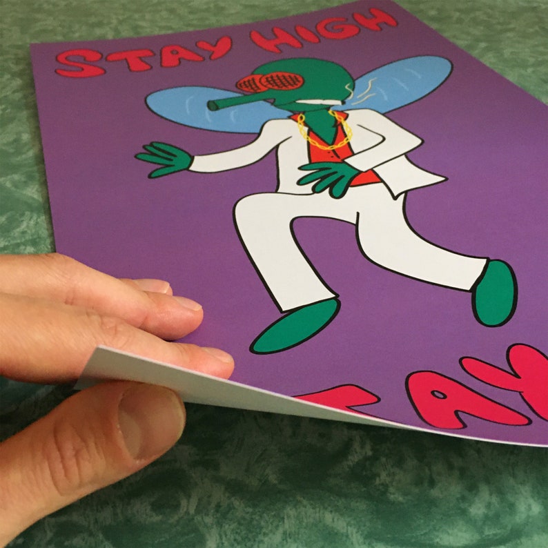 Stoner Fly / Weed Humor Poster / 420 Art Print - Etsy