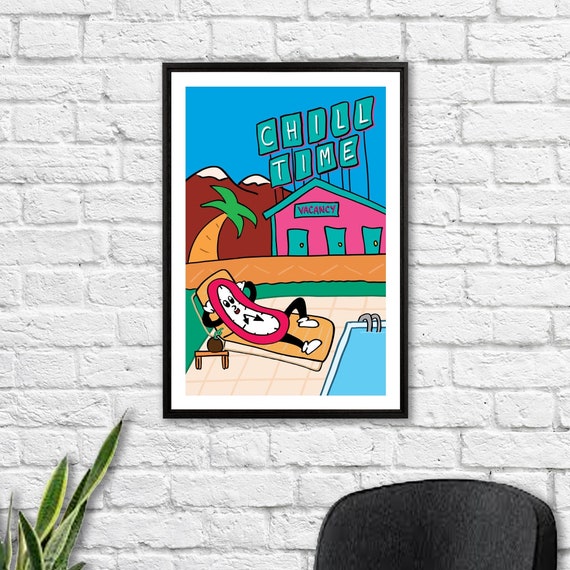 Chill Time Poster / Chill Vibes Poster / Slow Living Art Print | Etsy
