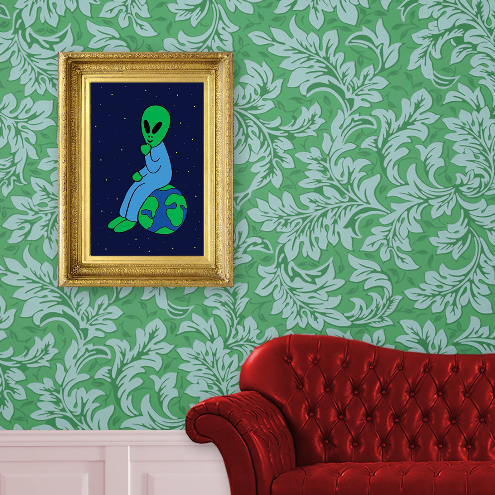 Alien Thinker Poster / Cosmic Poster / Alien Art Print - Etsy