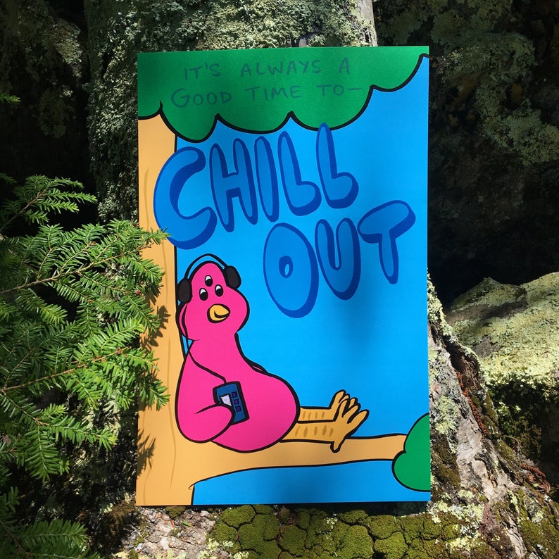 Chill Out Poster / Surreal Poster / Weird Art Print - Etsy