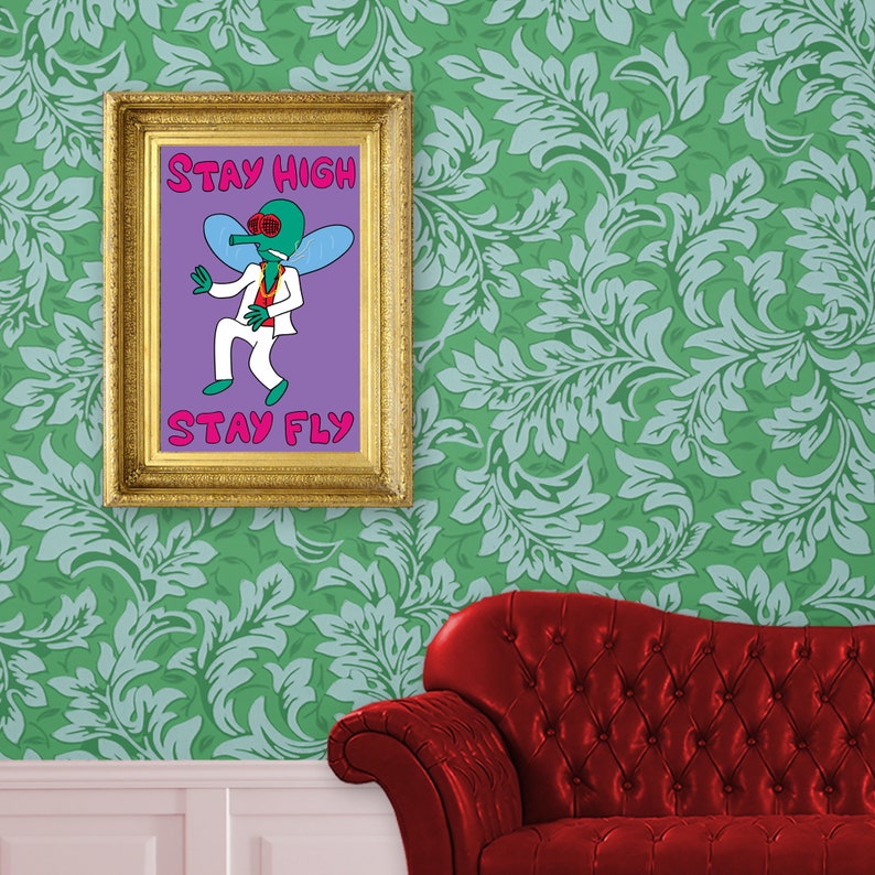 Stoner Fly / Weed Humor Poster / 420 Art Print - Etsy