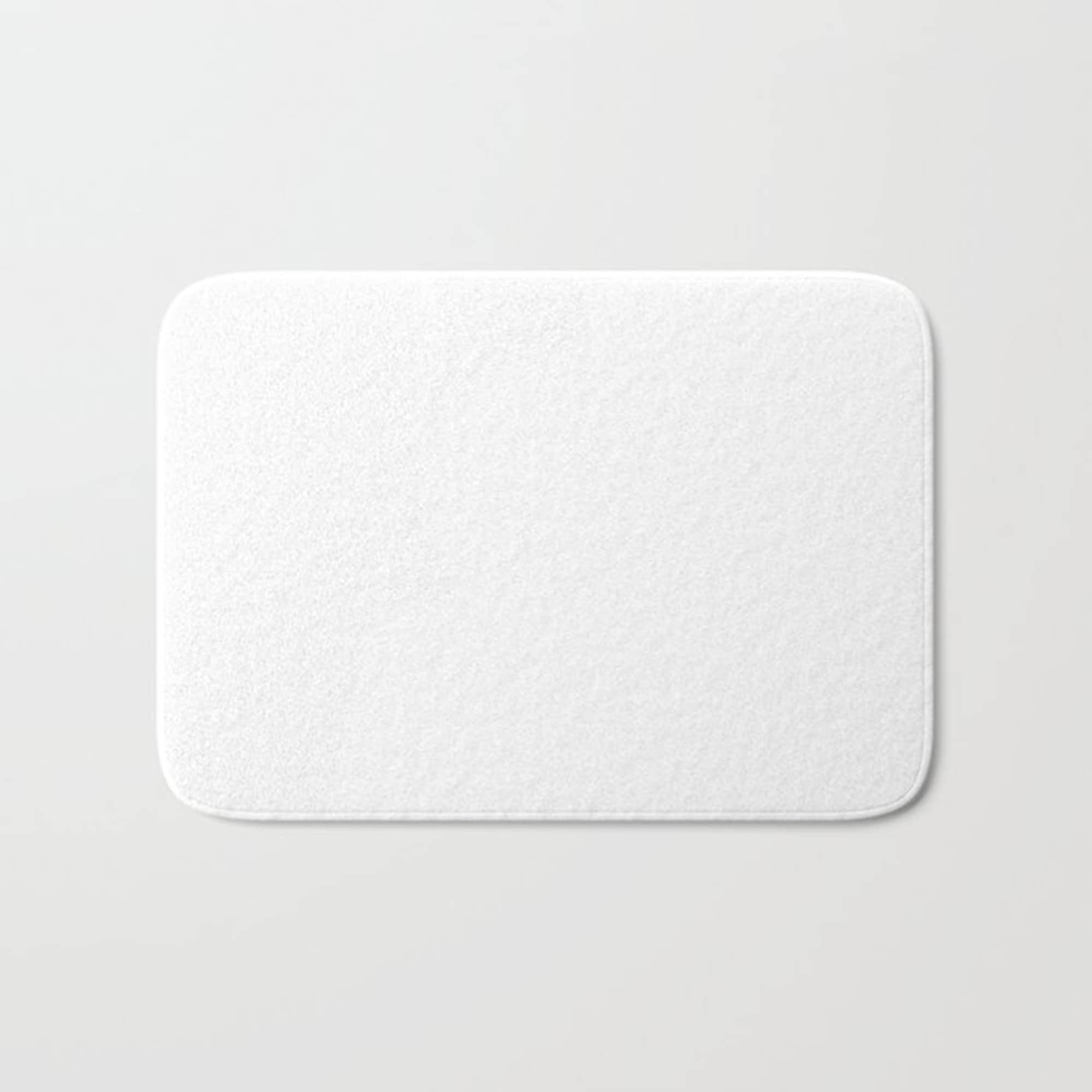 White Bath Mat Minimalist White Solid Color White Shower - Etsy