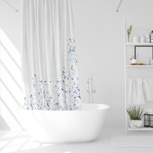 Blue Color Drop Shower Curtain | Abstract Shower Curtain | Modern ...
