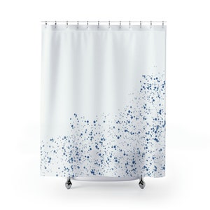 Blue Color Drop Shower Curtain | Abstract Shower Curtain | Modern ...
