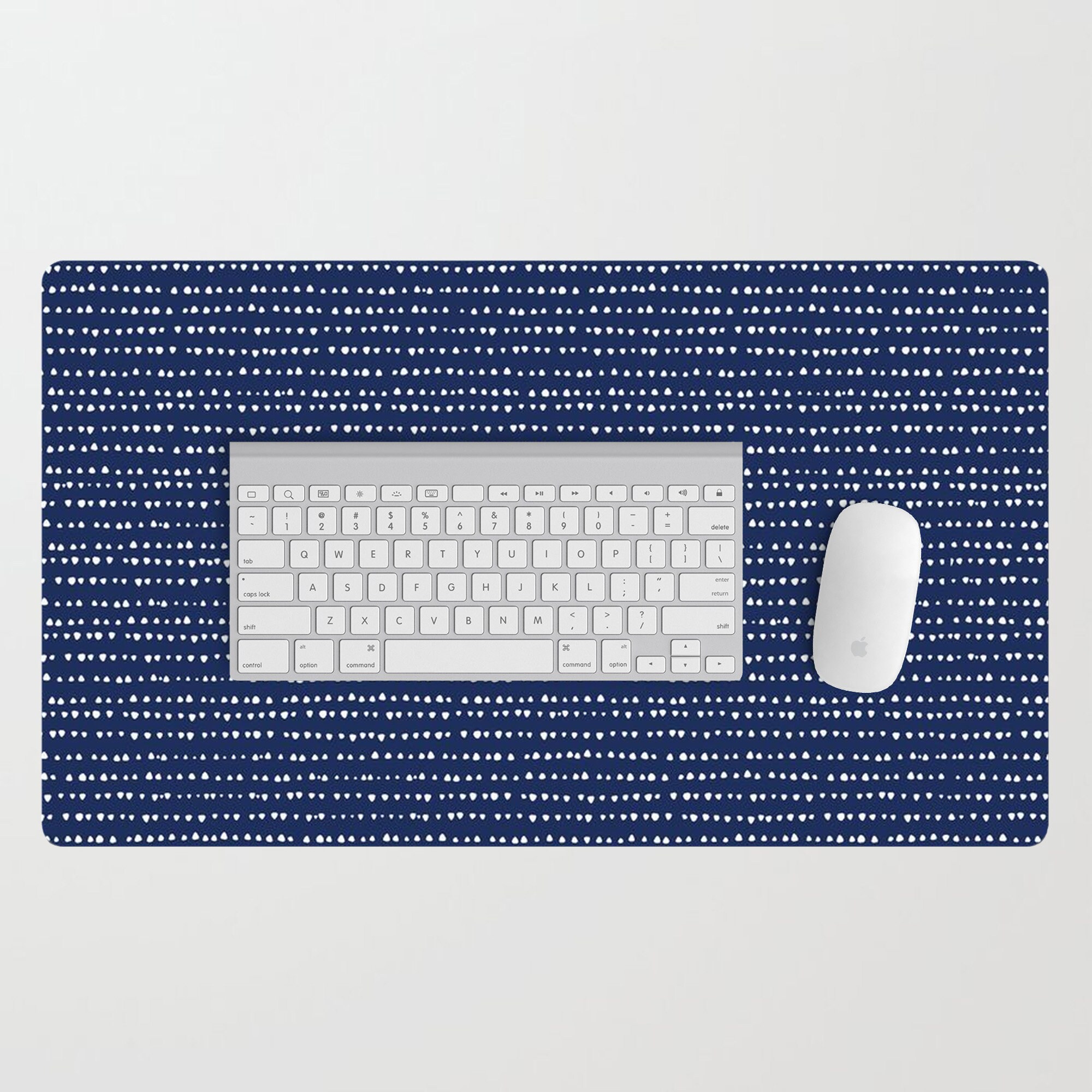 Navy Blue Desk Mat | Blue Desk Pad | Solid Blue Game Pad | Striped Navy ...