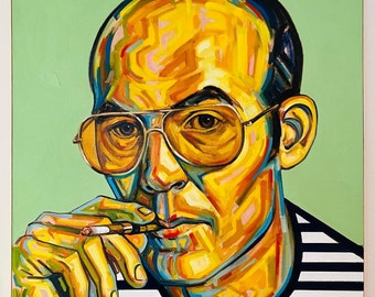 Hand Painted / Drawn Painting Fan Art Hunter S Thompson Film Art ...