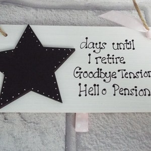 Countdown to Retirement Wooden Sign Chalkboard Plaque Retirement Gift ...