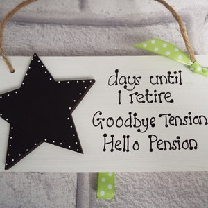 Countdown to Retirement Wooden Sign Chalkboard Plaque Retirement Gift ...
