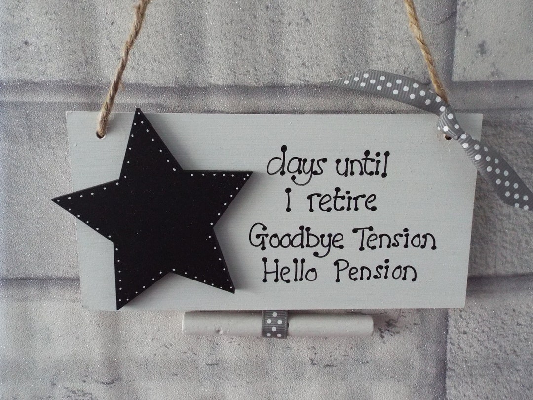 Countdown to Retirement Wooden Sign Chalkboard Plaque Retirement Gift ...