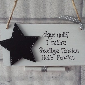 Countdown to Retirement Wooden Sign Chalkboard Plaque Retirement Gift ...