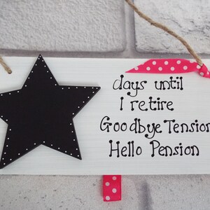 Countdown to Retirement Wooden Sign Chalkboard Plaque Retirement Gift ...