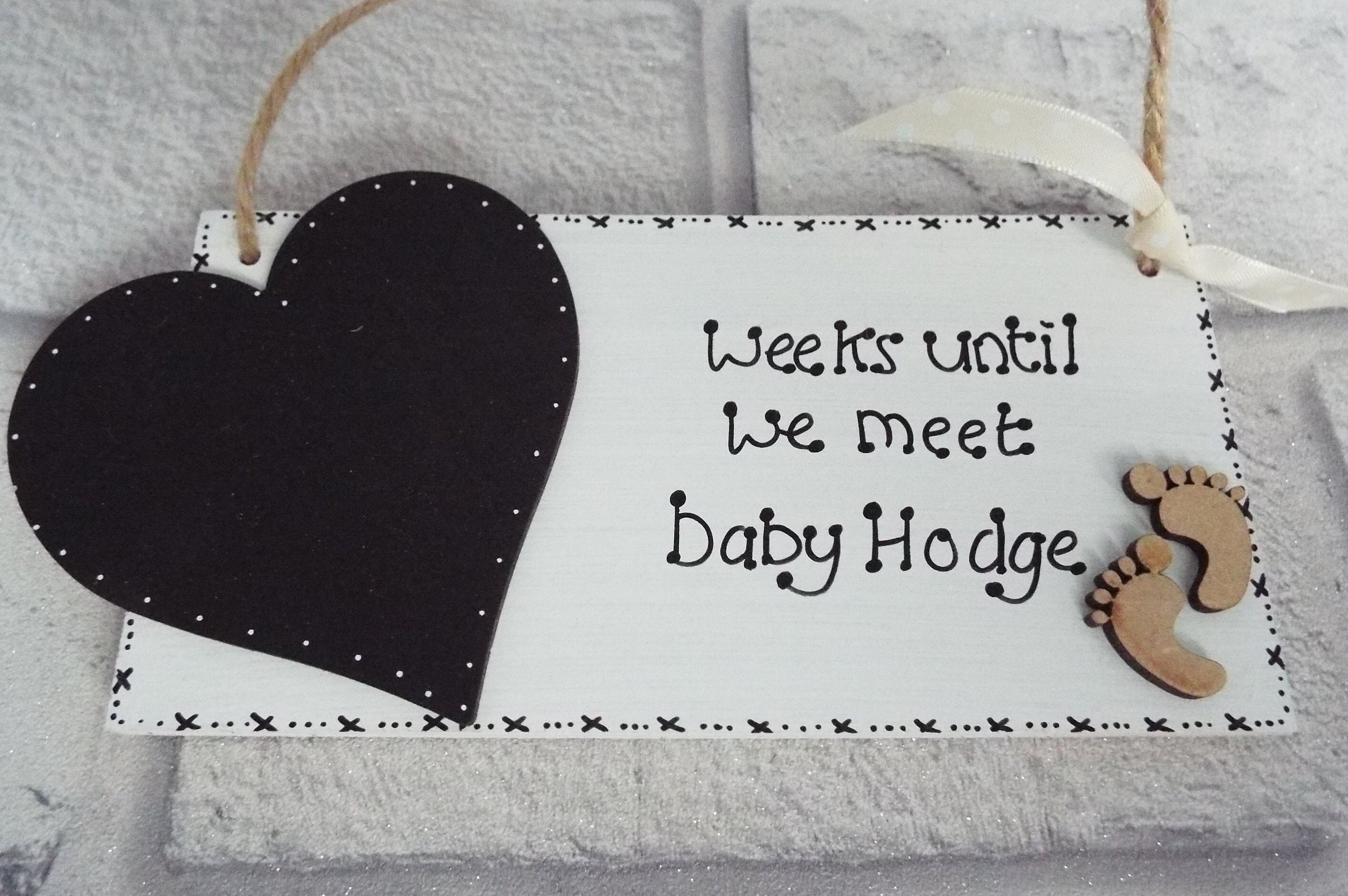 Countdown to Birth Sign New Baby Plaque Baby Shower Gift - Etsy UK