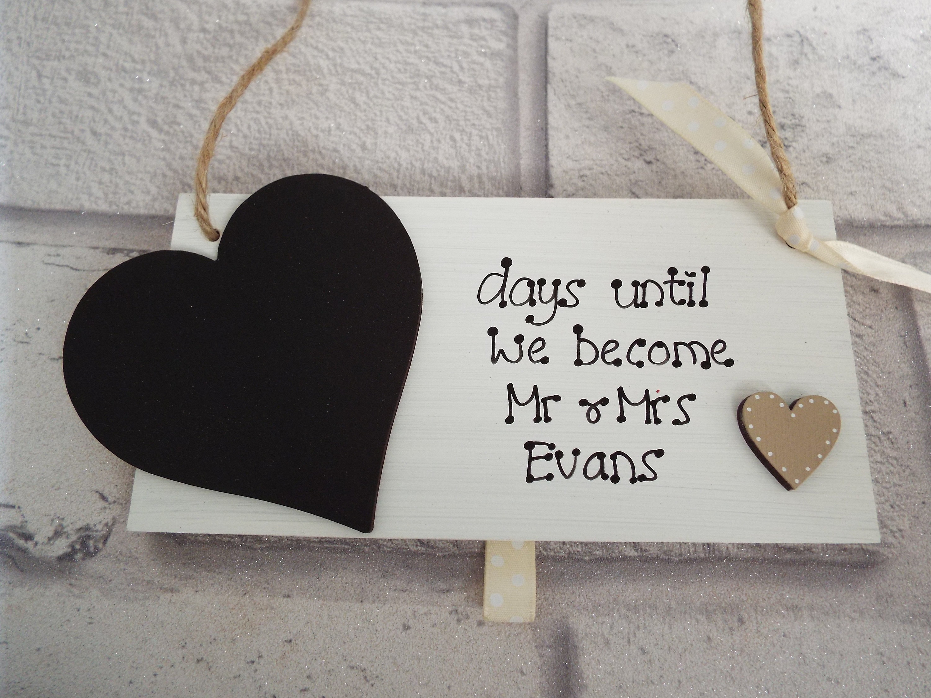 Personalised Countdown to Wedding Wooden Sign Engagement Gift - Etsy UK