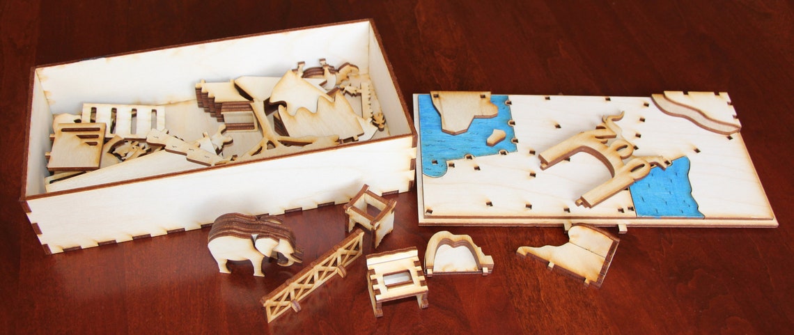 Miniature Wooden Toy Box Zoo Deluxe - Etsy