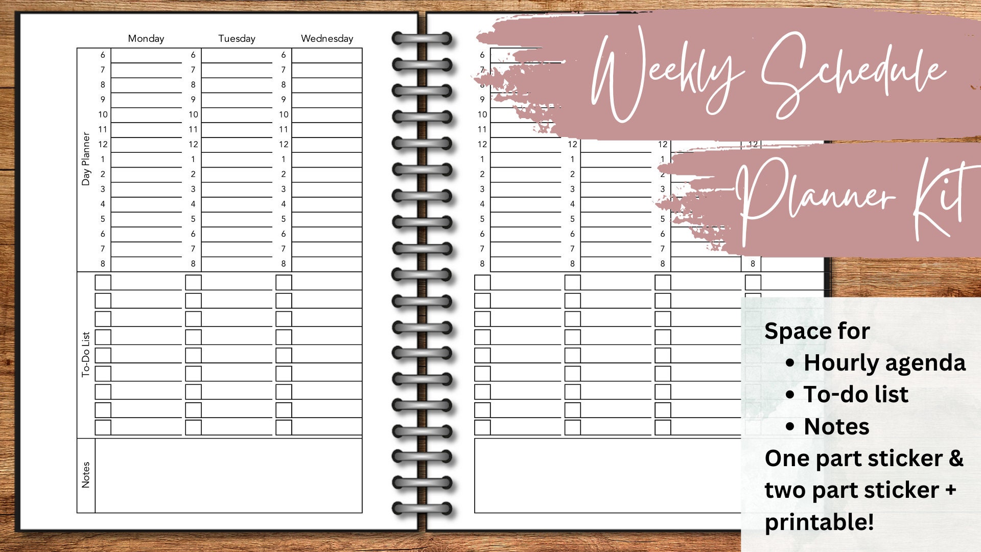 Weekly Schedule Sticker and Printable Set - Etsy