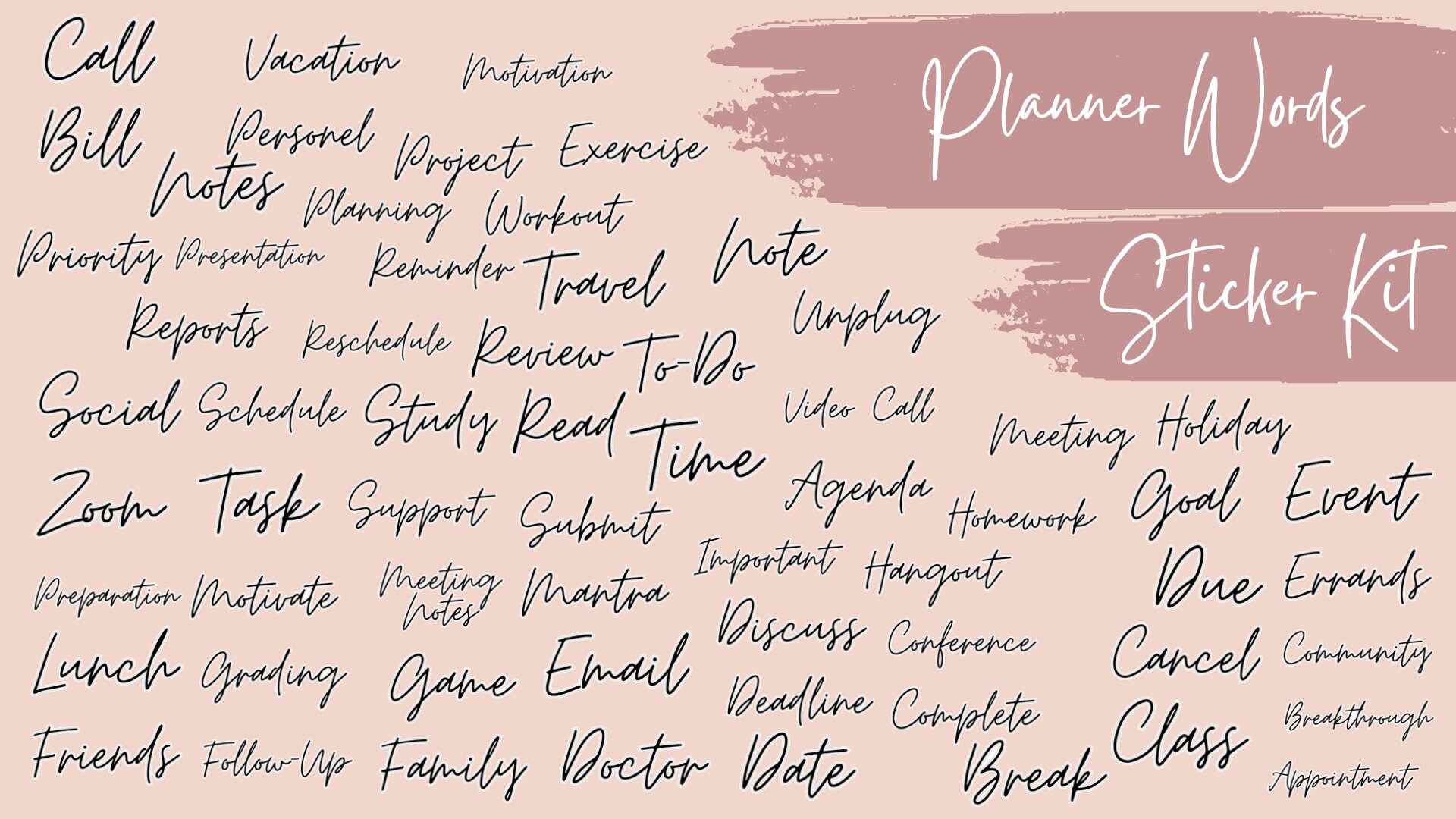 60+ Planner Words for Digital Planning! - Etsy