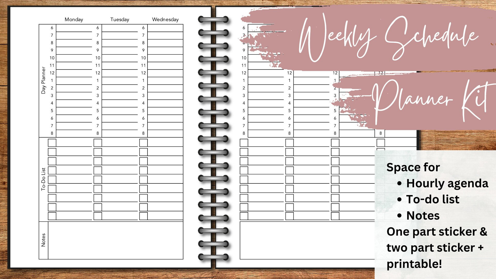 Weekly Schedule Sticker and Printable Set - Etsy