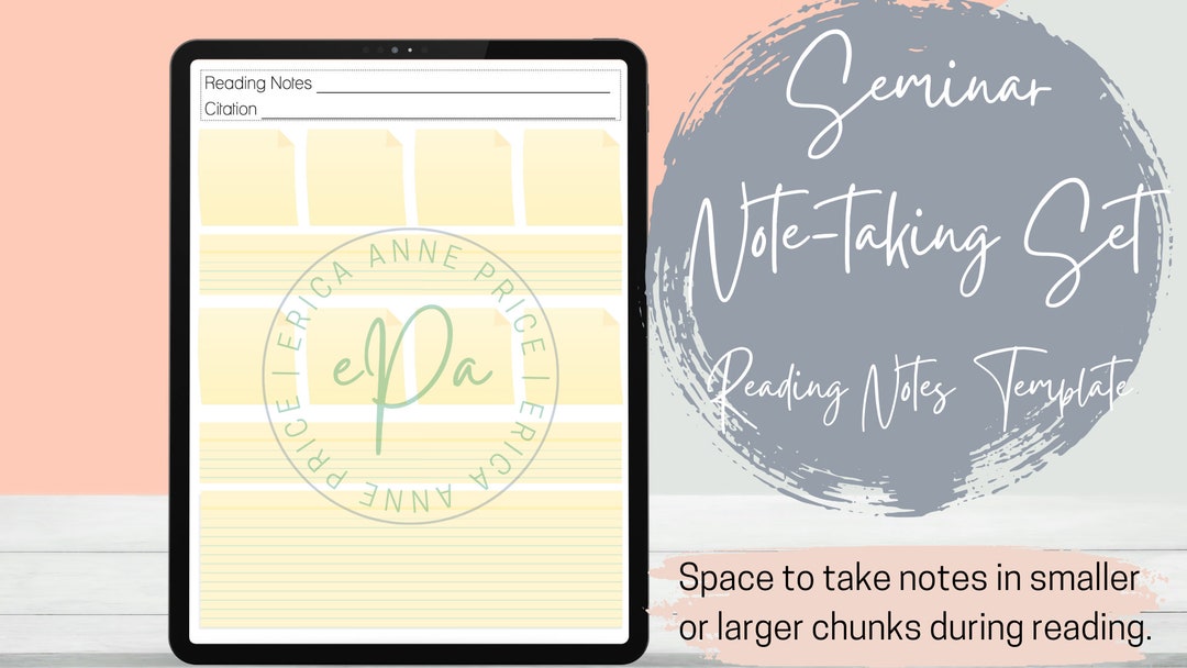 Class/seminar and Reading Note Taking Templates - Etsy