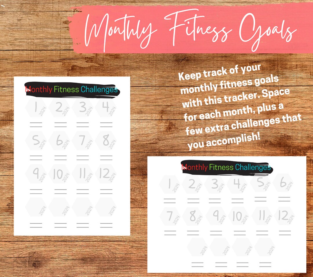 Monthly Fitness Goal Tracker Sticker - Etsy
