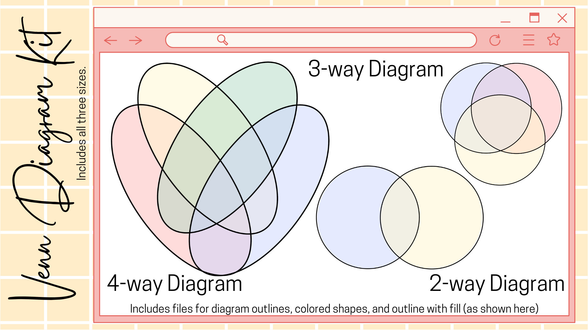 Venn Diagram Graphic Organizer Set - Etsy