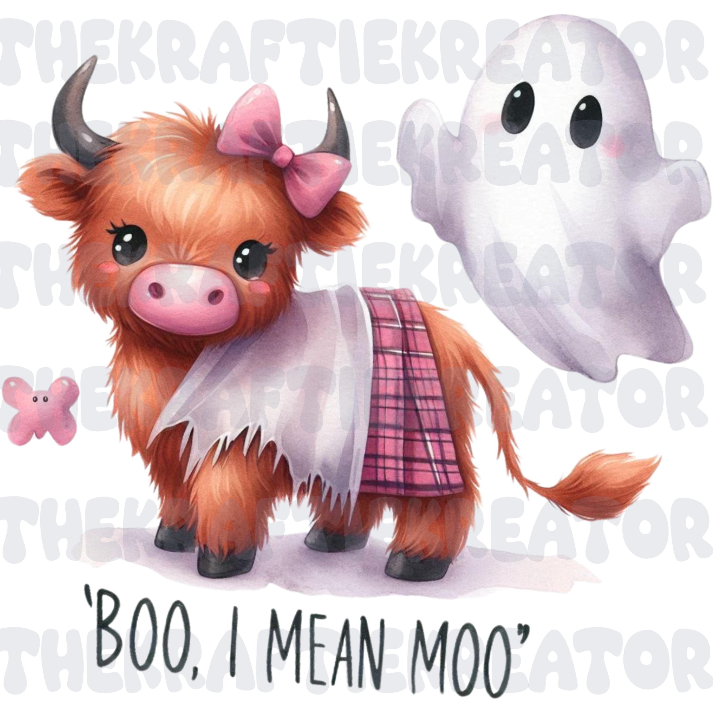 Highland Cow Ghost PNG, Halloween, Ghost DTF, Sublimation, Png File ...